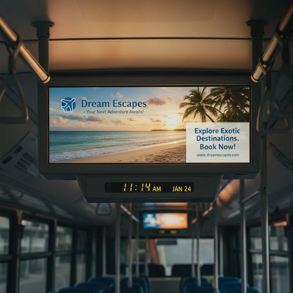 Digital Signage in Passenger Buses & Crowded Areas – Advue Solutions